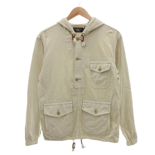 【中古】ダブルアールエル RRL コットン アノラックパーカー プルオーバージャケット XXS クリームカラー /UO