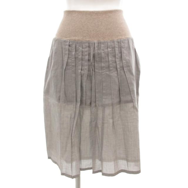 【中古】未使用品 ファビアナ フィリッピ Fabiana Filippi タグ付き フレアスカート イージー ひざ丈 42 グレー