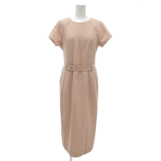 【中古】ピンキー&ダイアン ピンダイ ラグランステッチベルト付きワンピース 38 ピンク 031-5140221