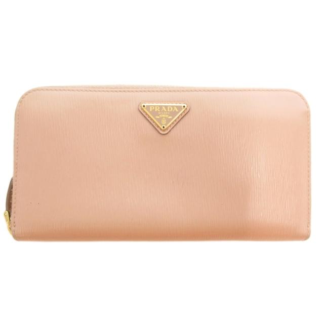 【中古】プラダ PRADA ヴィッテロムーブ ロングウォレット 長財布 ラウンドファスナー レザー 三角プレート