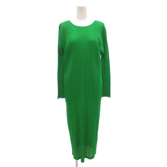 【中古】プリーツプリーズ イッセイミヤケ 25SS MONTHLY COLORS FEBRUARY ワンピース クルーネック 長袖