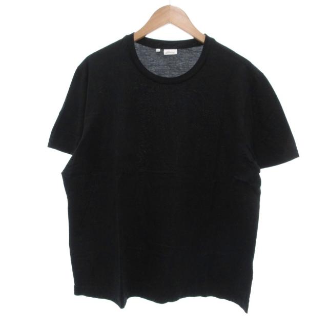 【中古】ブリオーニ BRIONI Tシャツ 半袖 XXL 黒 ブラック ロゴ 刺繍 /UO メンズ