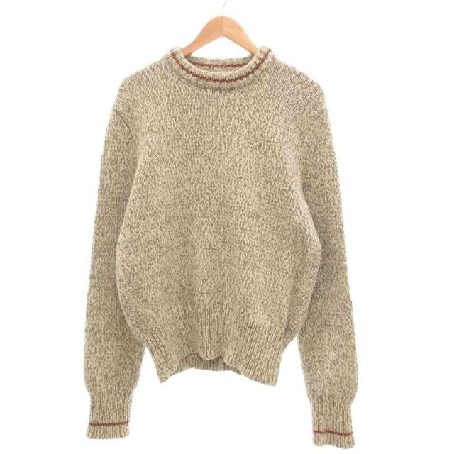【中古】ダブルアールエル RRL 国内正規 コットン ウール メランジニット セーター 長袖 厚手 XL アイボリー系 /UO