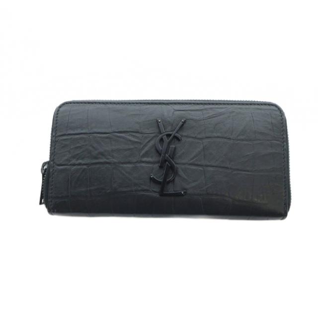 【中古】サンローラン パリ SAINT LAURENT PARIS 長財布 ウォレット ラウンドファスナー INN617415 カサンドラロゴ