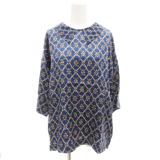 【中古】フォーティーファイブアールピーエム 45R 45rpm 美品 シャツ ブラウス 3 プルオーバー 総柄 ドット 7分袖