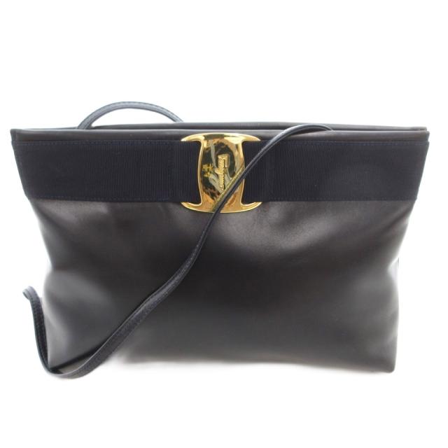 【中古】サルヴァトーレフェラガモ Salvatore Ferragamo ヴァラリボンショルダーバッグ クラッチ 2WAY 斜め掛け