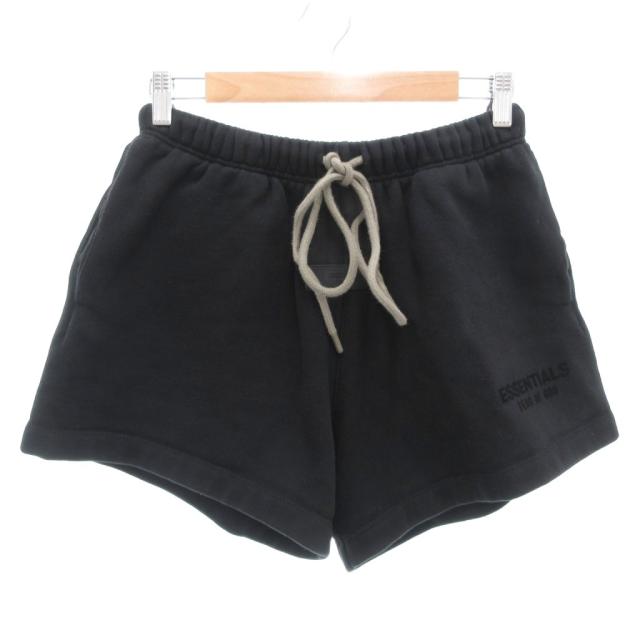 【中古】エフオージー エッセンシャルズ FOG ESSENTIALS ショートパンツ XS スウェット イージー ラバーロゴ 黒