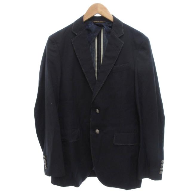 【中古】ポールスミス PAUL SMITH COLLECTION テーラードジャケット ブレザー 紺ブレ メタルボタン ステッチ 背抜き