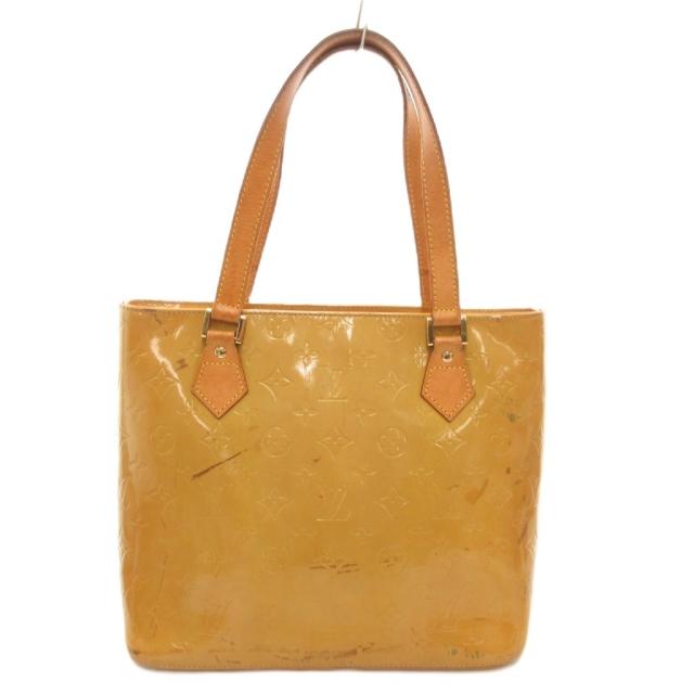 【中古】ルイヴィトン LOUIS VUITTON ヴェルニ ヒューストン トートバッグ 黄 イエロー M91004 /AE レディース