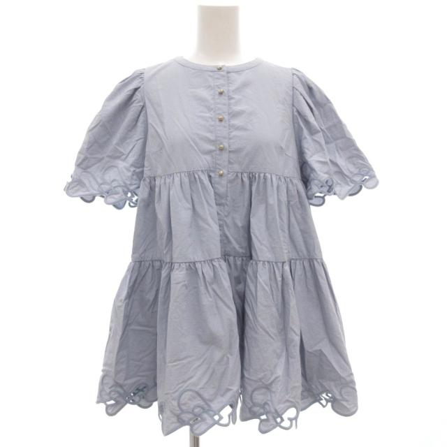 【中古】セルフォード CELFORD ×ハナエモリ コラボ 25SS ハートエンブロイダリーチュニック カットソー F 半袖