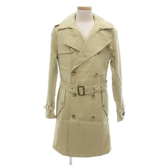 【中古】未使用品 ポロ ラルフローレン POLO RALPH LAUREN タグ付き トレンチコート ダブル ベルト付き S ベージュ