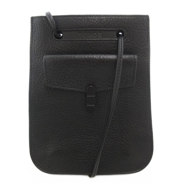 【中古】トモエ TOMOE 美品 UTILITY UBS ショルダーバッグ クロスボディ ロゴ レザー 本革 黒 ブラック /AE メンズ