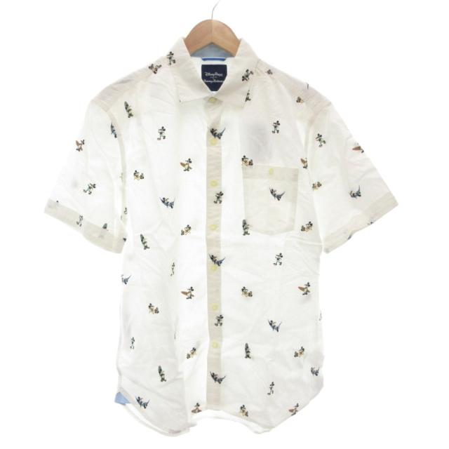 【中古】未使用品 トミーバハマ  Bahama Disney Parks タグ付き シャツ 半袖 M ミッキーマウス 総柄 プリント