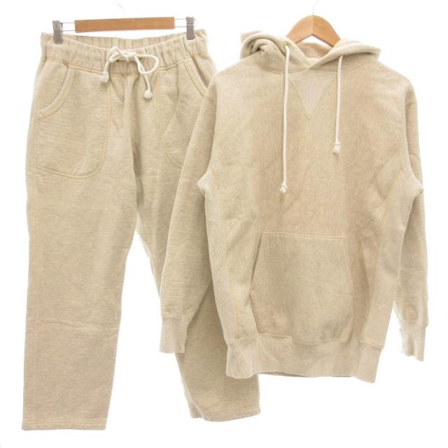 【中古】ボンクラ BONCOURA セットアップ リバースタイプ パーカー スウェットパンツ イージー フーディー 36 38