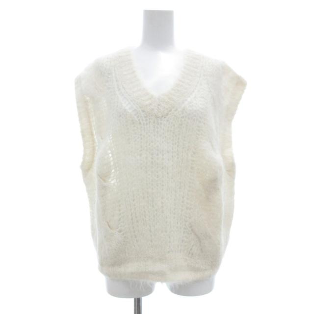 【中古】エディション Edition トゥモローランド 23AW 美品 アルパカルーズケーブルベスト ニット オーバーサイズ F