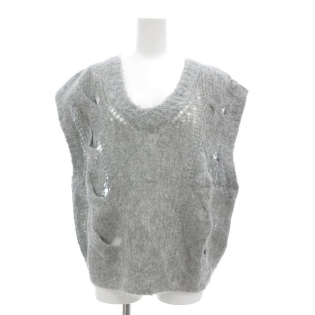 【中古】トゥモローランド TOMORROWLAND 23AW アルパカルーズケーブルベスト ニット オーバーサイズ F