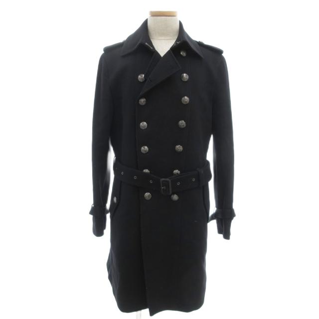 【中古】バーバリーブラックレーベル BURBERRY BLACK LABEL ナポレオンコート メルトン カシミヤ混