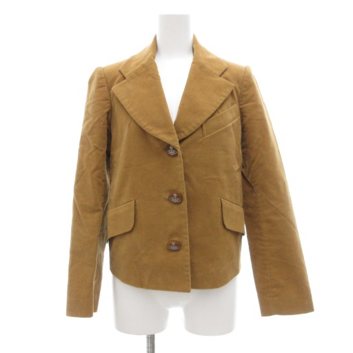 【中古】ヴィヴィアンウエストウッドレッドレーベル テーラードジャケット 総裏地 ボタン オーブ 1 キャメル
