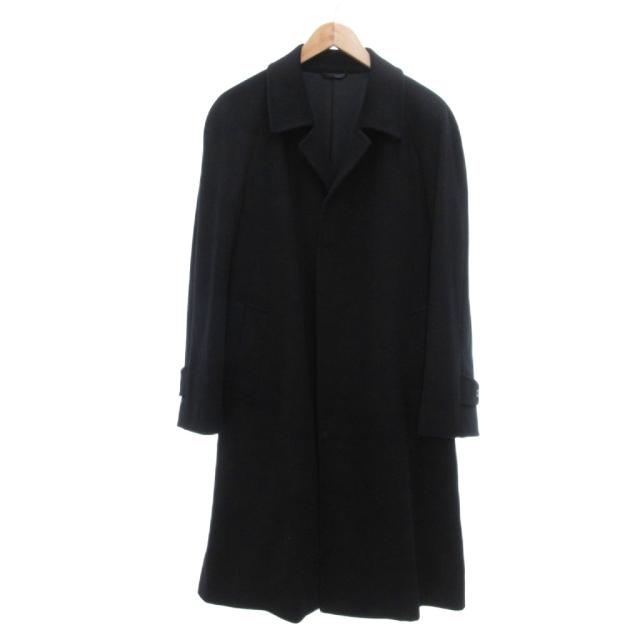 【中古】チェスターバリー CHESTER BARRIE バルマカーンコート ステンカラー カシミヤ100％ ロング 6R-48 黒