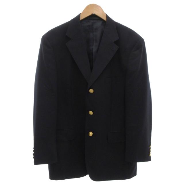 【中古】チャップス CHAPS テーラードジャケット ウール 96A7 紺 ネイビー 紺ブレ ゴールドカラー 金色 ボタン