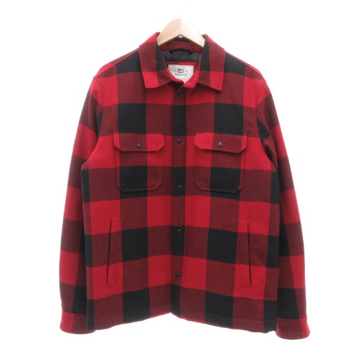 【中古】ウールリッチ 美品 ALASKAN WOOL CHECK OVERSHIRT CPOシャツ ダウンジャケット バッファローチェック L
