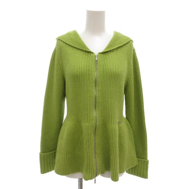 【中古】フォクシーニューヨーク FOXEY NEW YORK 20年 スタイルパーカペプラムコットンニットカーディガン 38