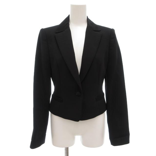【中古】フォクシー ブティック FOXEY BOUTIQUE 20年 テーラードジャケット 38 総裏地 シングル ショート丈 黒