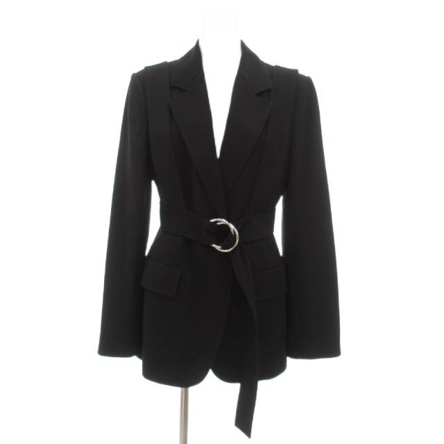 【中古】アディアム ADEAM ジャケット ベルトデザイン 総裏地 0 黒 ブラック 41819 /UO レディース