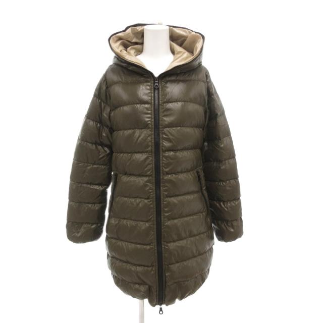 【中古】デュベティカ DUVETICA ACE ダウンコート 40 フード ロング丈 カーキ 202-D8111140N00-1035R /AE
