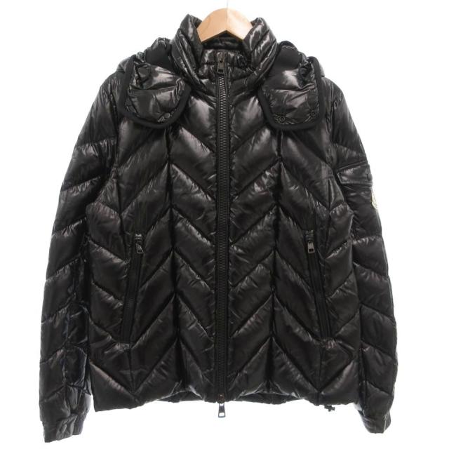 【中古】モンクレール MONCLER ベリア BERRIAT ダウンジャケット ジップアップ フード ナイロン ロゴワッペン 2