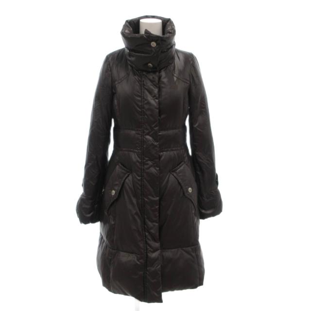 【中古】バーバリーブルーレーベル BURBERRY BLUE LABEL ダウンコート 38 ジップアップ ロング 裏地チェック