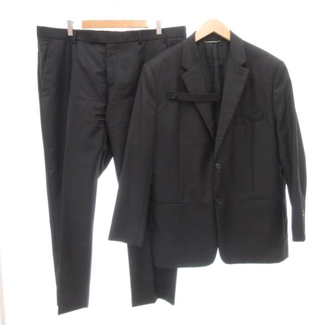 【中古】Dior HOMME セットアップ スーツ テーラードジャケット パンツ ウール ツイル ストラップロゴ 54 56