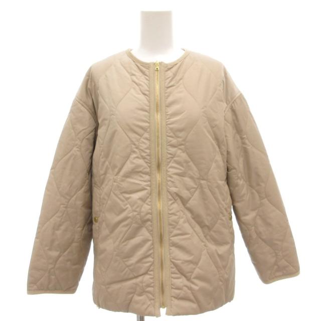 【中古】23区 オンワード樫山 24AW 中綿 パディング アウター ノーカラージャケット ブルゾン 32 ジップアップ