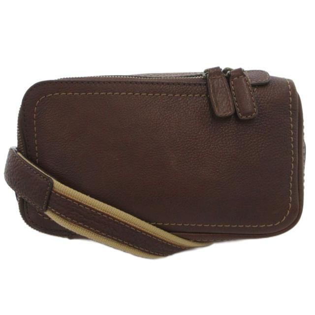 【中古】土屋鞄製造所 土屋鞄 トーンオイルヌメ ボディポシェット ショルダーバッグ レザー 皮革 ブラウン メンズ