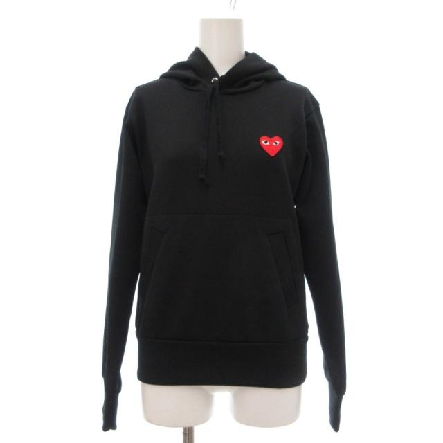 【中古】プレイコムデギャルソン PLAY COMME des GARCONS AD2012 ハートロゴ プルオーバー パーカー M 黒 ブラック