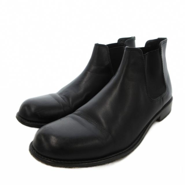 【中古】パドローネ PADRONE EDGAR エドガー サイドゴアブーツ レザー 42 ブラック /UO メンズ