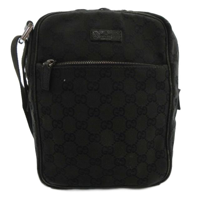 【中古】グッチ GUCCI ショルダーバッグ クロスボディ GGキャンバス 黒 ブラック 03136 /FF レディース