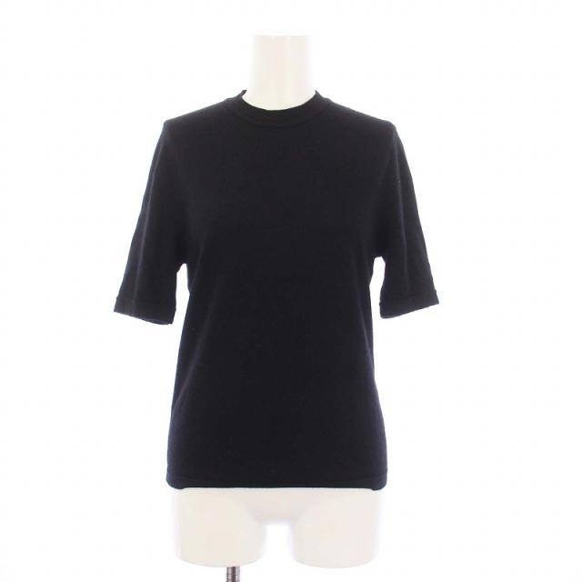 【中古】エルメス HERMES ニット セーター 半袖 黒 /KH レディース