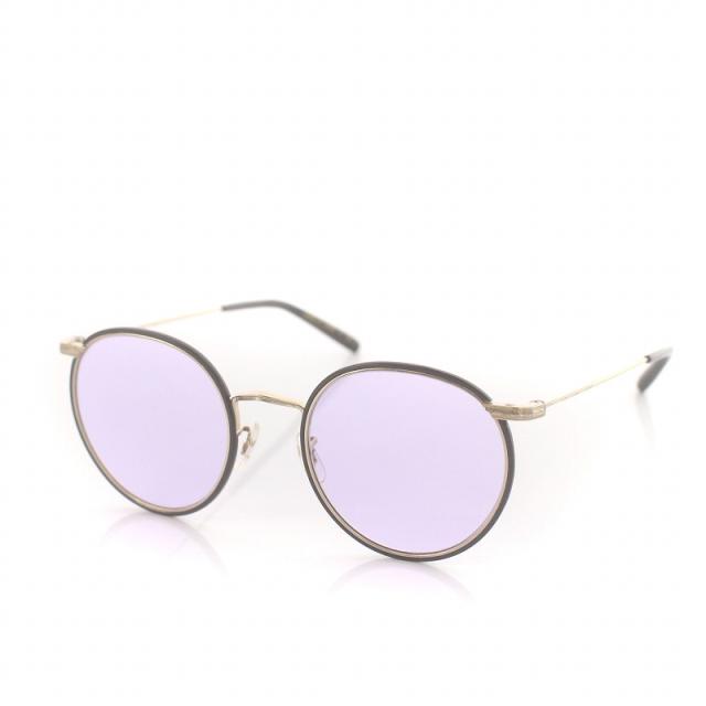 【中古】オリバー OLIVER CASSON サングラス ラウンド 49?21 145 薄紫 ゴールドカラー /DK メンズ レディース