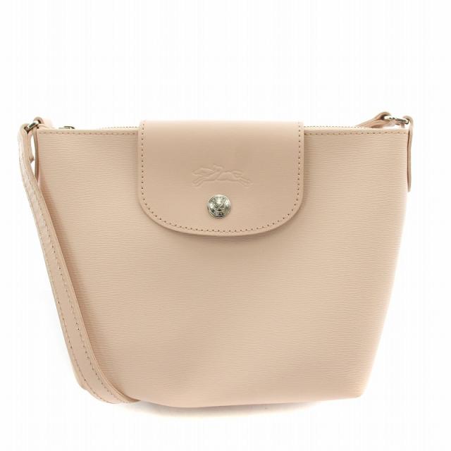【中古】ロンシャン LONGCHAMP ルプリアージュ シティ ショルダーバッグ レザー ロゴ ピンク 10164HYQ542
