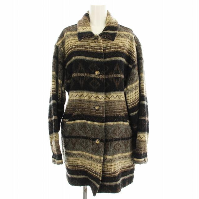 【中古】エルエルビーン L.L.BEAN 70s〜80s USA製 ウール ステンカラーコート M 茶 ブラウン /☆G レディース