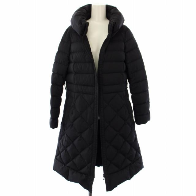 【中古】トゥービーシック TO BE CHIC ロイカストレッチ ロングダウンコート アウター 44 黒 W7A03-237-09 レディース