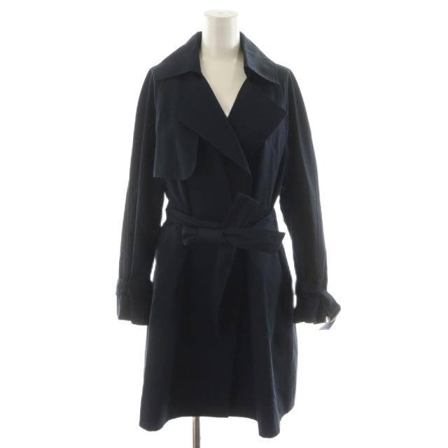 【中古】未使用品 ルーニィ LOUNIE トレンチコート ロング丈 コットン アウター 36 紺 ネイビー 11112236