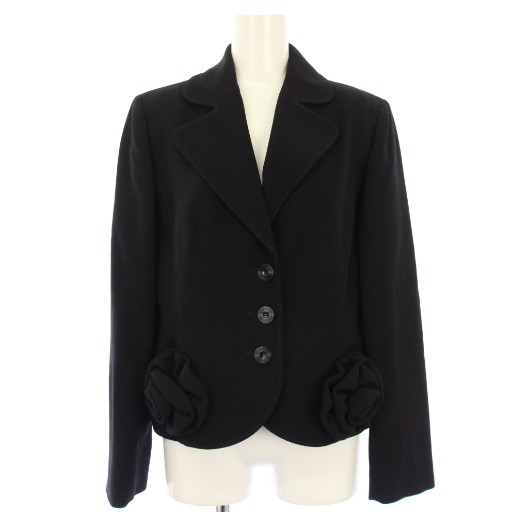 【中古】ヴァレンティノ ヴァレンチノ スーツ テーラードジャケット スカート ひざ丈 フラワー 8 ブラック レディース 中古】ヴァレンティノ ヴァレンチノ スーツ テーラードジャケット