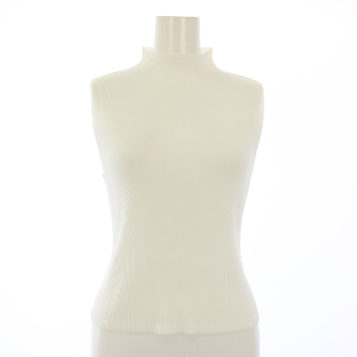 【中古】プリーツプリーズ PLEATS PLEASE イッセイミヤケ カットソー ノースリーブ ハイネック 3 白 レディース