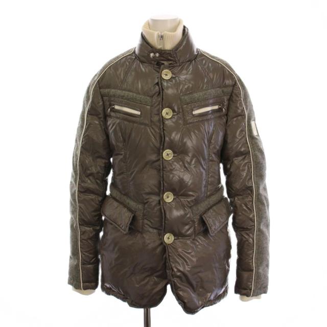 【中古】モンテコーレ MONTECORE ダウンジャケット ジップアップ アウター 46 カーキ 051X217 /YM メンズ