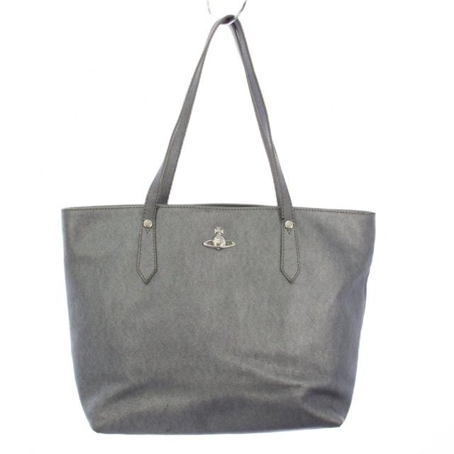 【中古】ヴィヴィアンウエストウッド トートバッグ ショルダーバッグ レザー オーブ グレー レディース
