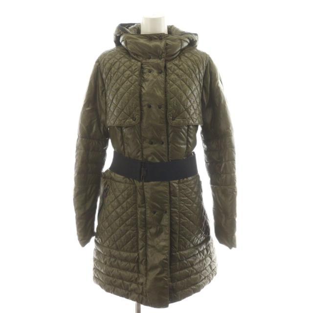【中古】モンクレール MONCLER CARSON ダウンコート ロング丈 フード キルティング ナイロン アウター 2 カーキ