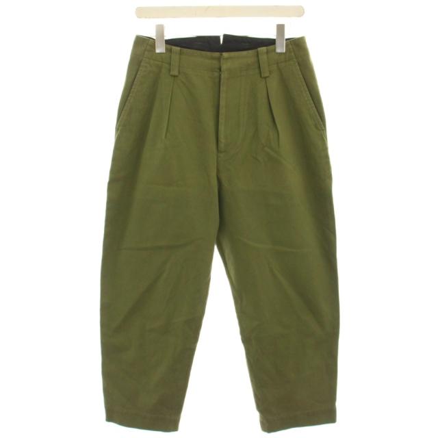 【中古】マーガレットハウエル 23AW WASHED COTTON TWILL テーパードパンツ タック 2 カーキ 578-4143003 /HN