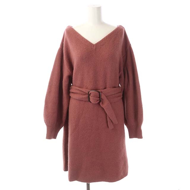 【中古】スナイデル snidel 22AW ラクーンベルティッドミニワンピース 長袖 Vネック F ローズレッドの通販はau PAY マーケット - ブランド古着のベクトル | au PAY ...